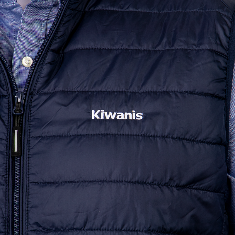Men's Navy Prevail Packable Puffer Vest | Kiwanis Family Products