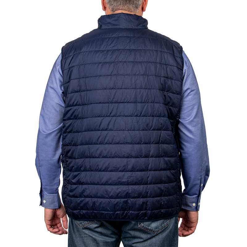 Men's Navy Prevail Packable Puffer Vest | Kiwanis Family Products
